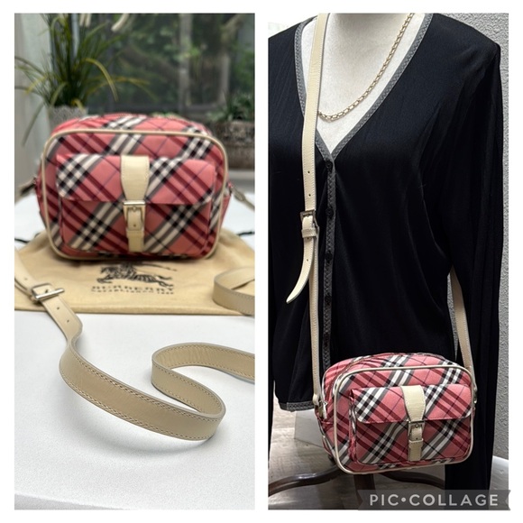 Burberry | Bags | Authentic Burberry Pink And Cream Plaid Crossbody ...